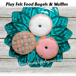 In the Hoop Felt Food Bagels and Waffle Machine Embroidery Design - Etsy
