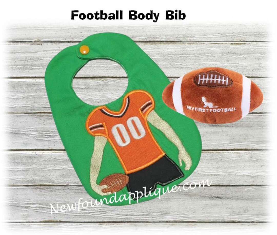 In the Hoop Football Bib Embroidery Machine Design Set - Etsy