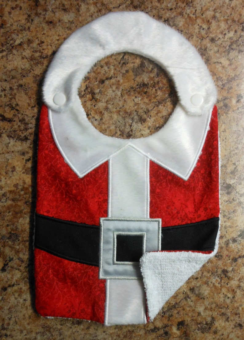 In the Hoop Santa Shirt Baby Bib Embroidery Machine Design for 8x10 ...