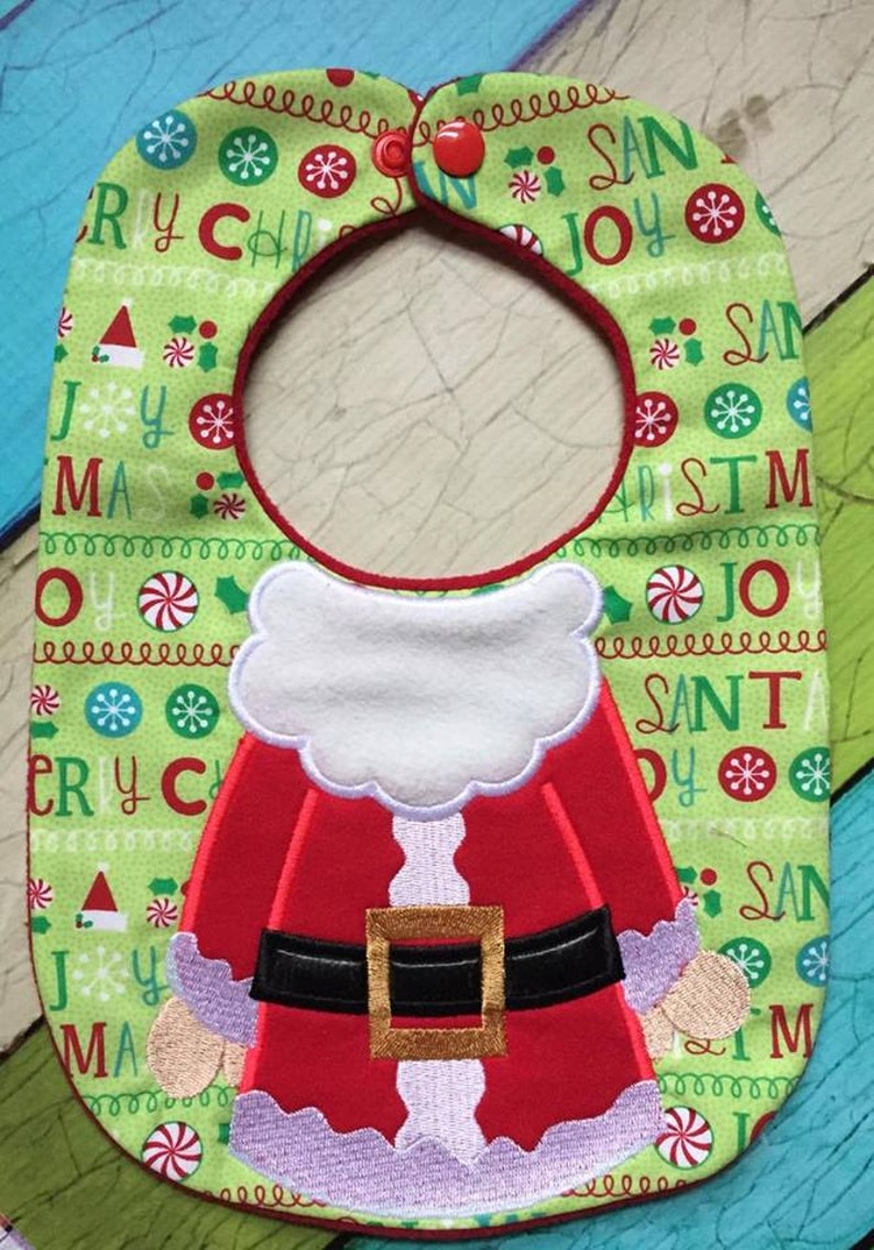 In the Hoop Santa Body Baby Bib Embroidery Machine Design - Etsy