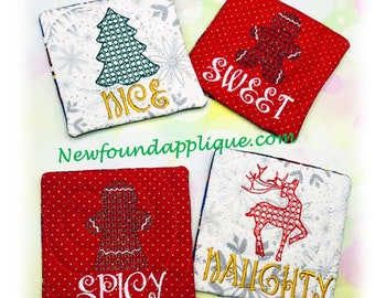In the Hoop Christmas Coasters Embroidery Machine Design Set 2018 - Etsy