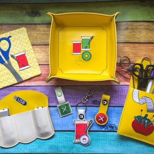 In the Hoop Machine Embroidery Design ITH Thread Bin With Pin - Etsy