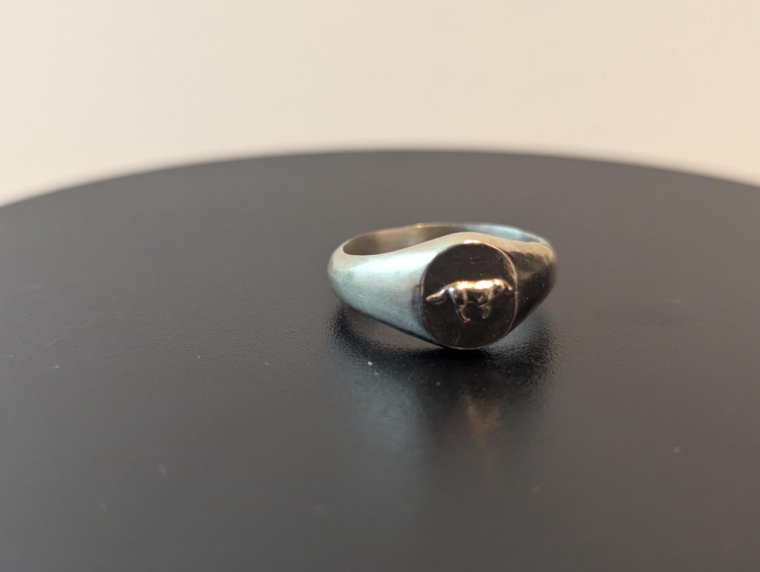 Running Wolf Signet Ring Made From Recycled Sterling Silver - Etsy