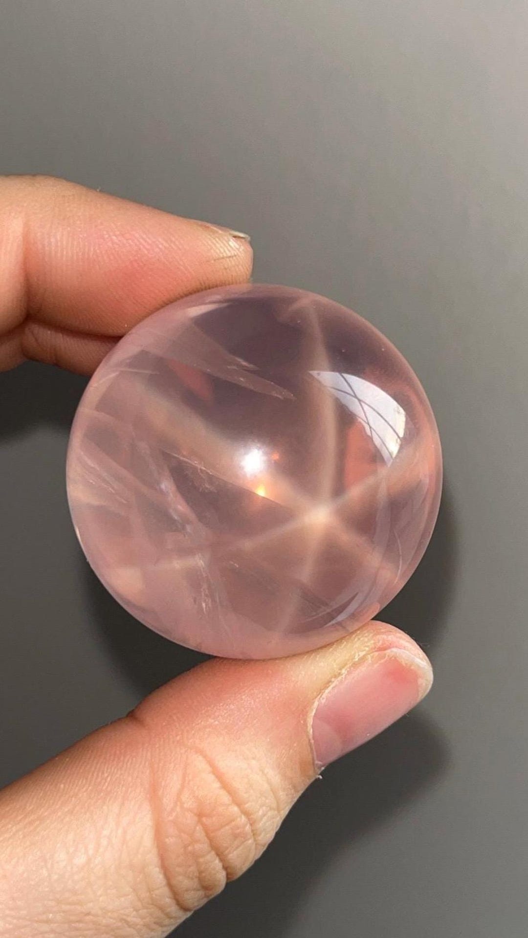 Watery Pink Rose Quartz Sphere | 39.4mm - Etsy