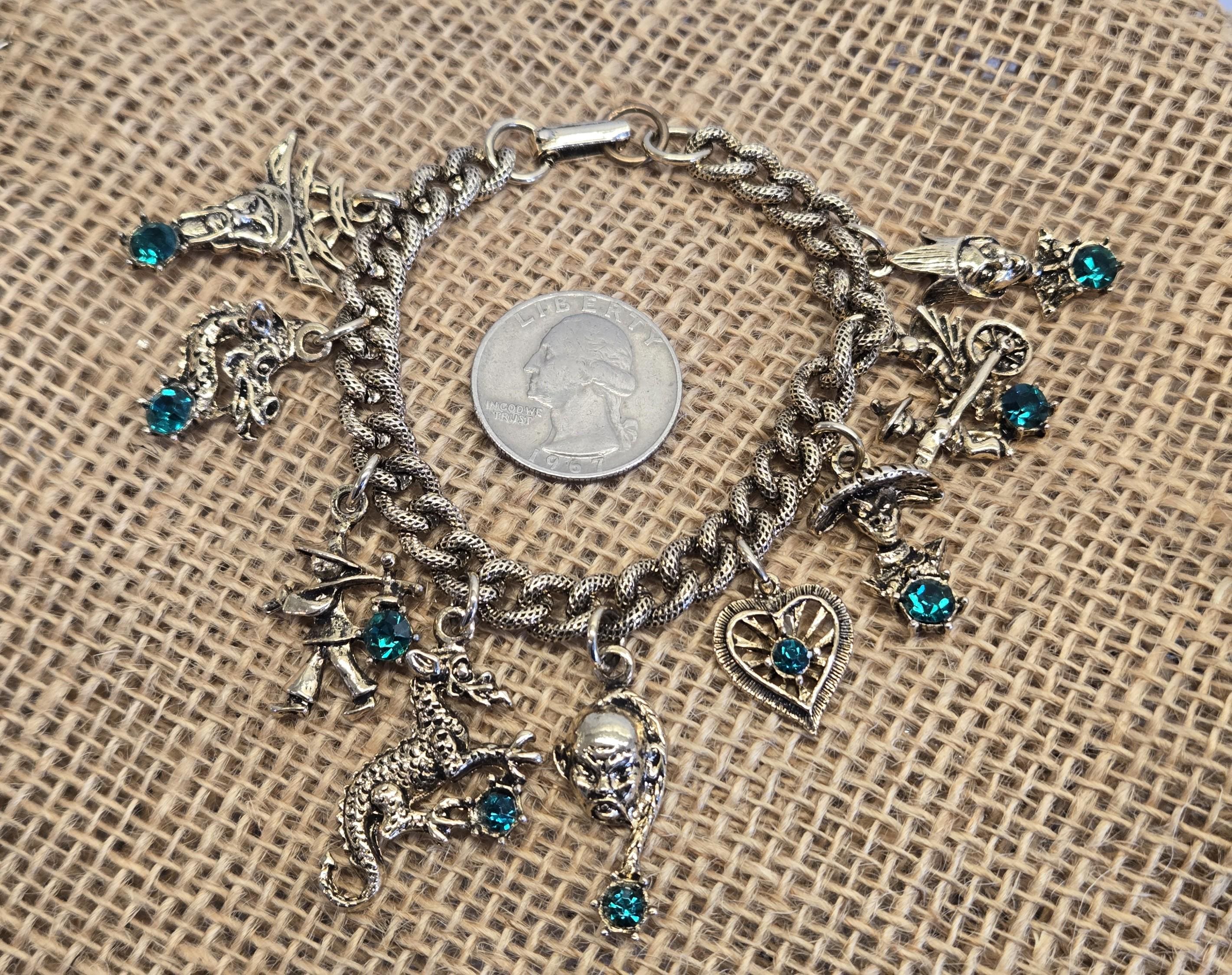 Vintage Charm Bracelet Asian Theme Goldtone 9 Charms 70s - Etsy