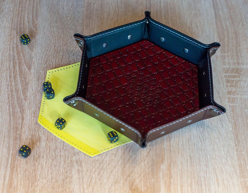 Hexagonal Foldable Leather Dice Tray Pattern - Leathercraft Pattern and ...