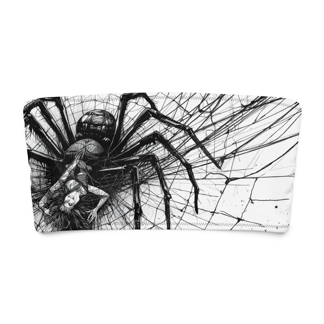 Giant Spider Web With Human Prey Bikini Top - Black Ink Syndicate - Etsy