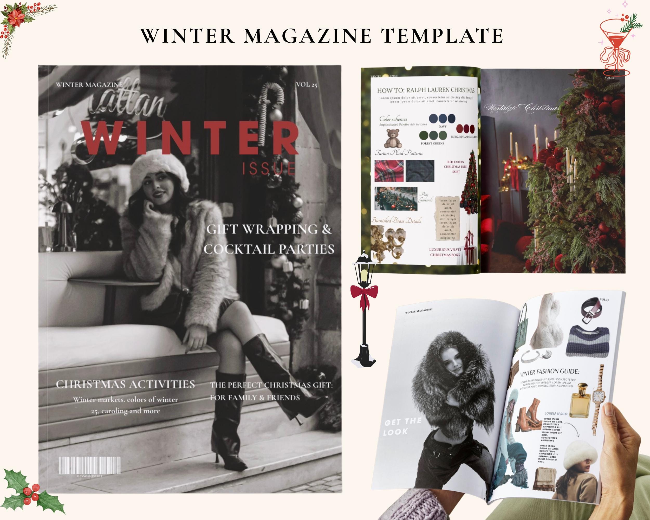 Winter/christmas Magazine Template: DIY Canva Layout (A4/A5 Digital ...