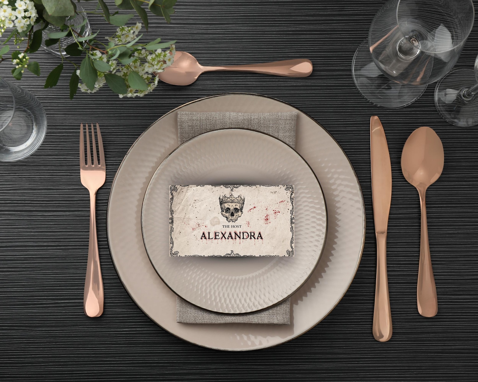 Halloween Place Card Template: Editable Name Tag (digital Download 3 ...