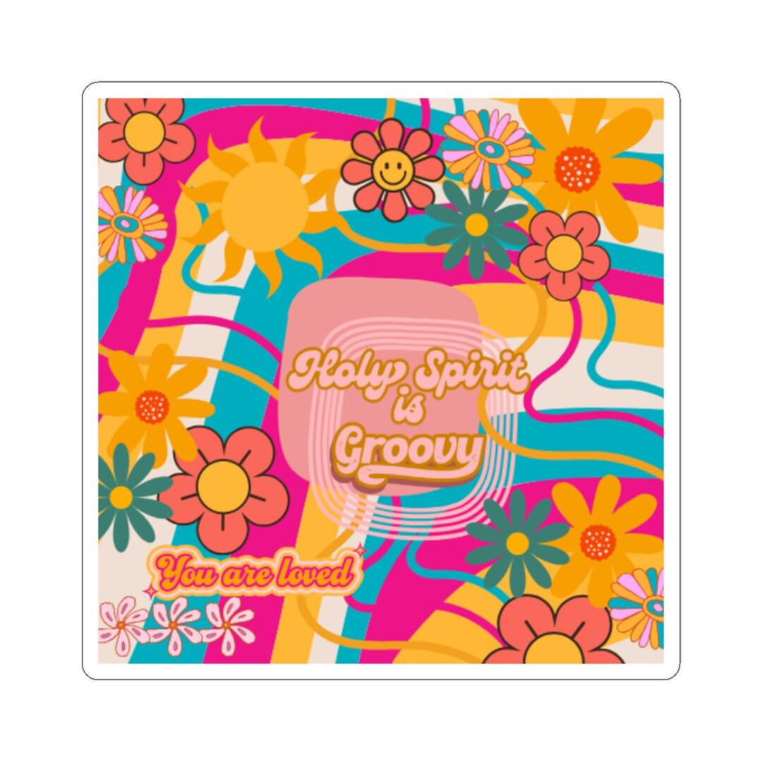 Groovy Spirit Stickers | Hippie Floral Laptop Decals - Etsy