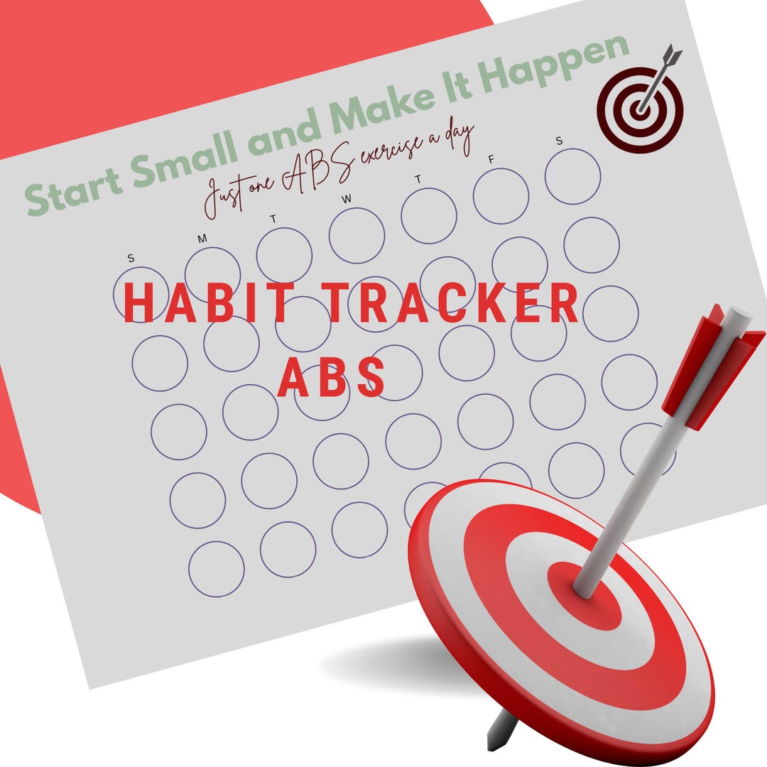 ABS Habit Tracker Printable Landscape PDF | Instant Download Workout ...