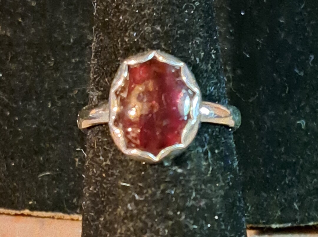 Adirondack Garnet Ring Sterling Silver Size 7 1/2 up to 8 1/2 - Etsy