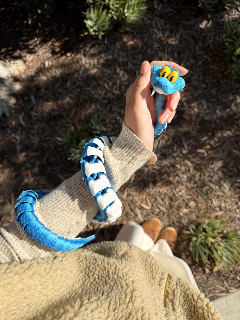 Zootopia Gary the Snake – 3D Printed Articulated Blue Snake Toy ...