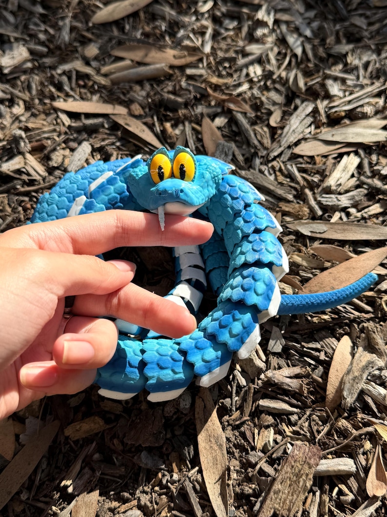 Zootopia Gary the Snake – 3D Printed Articulated Blue Snake Toy ...