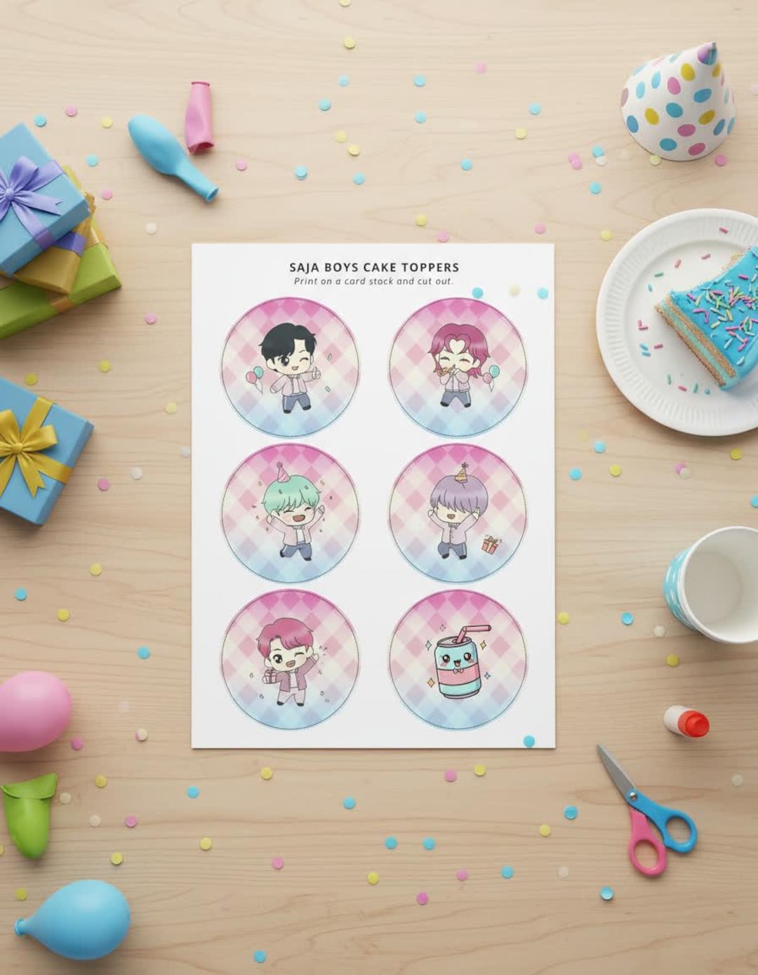 Saja Boys Inspired Cupcake Cake Toppers - Chibi Kawaii Kpop Demon ...