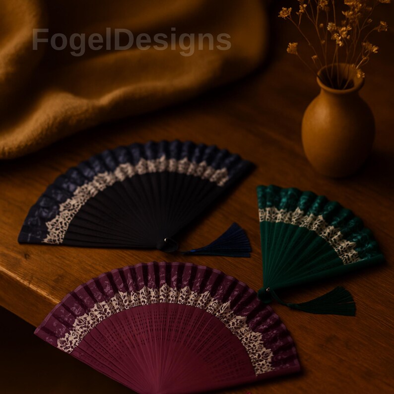 Elegant Folding Fan – Classic Bamboo Hand Fan With Tassel | Perfect ...