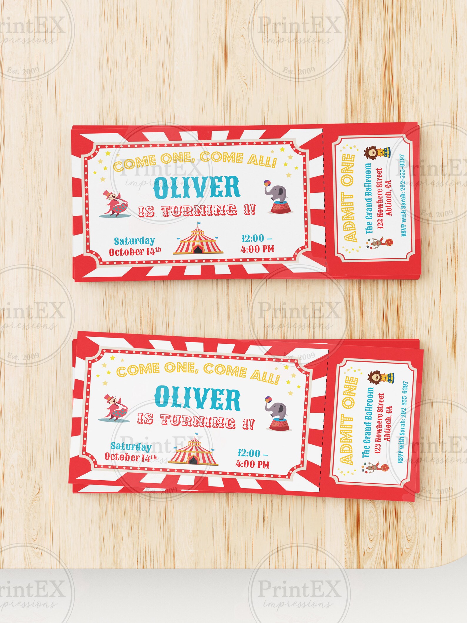 Circus Ticket Themed Birthday Party Invitation - Etsy