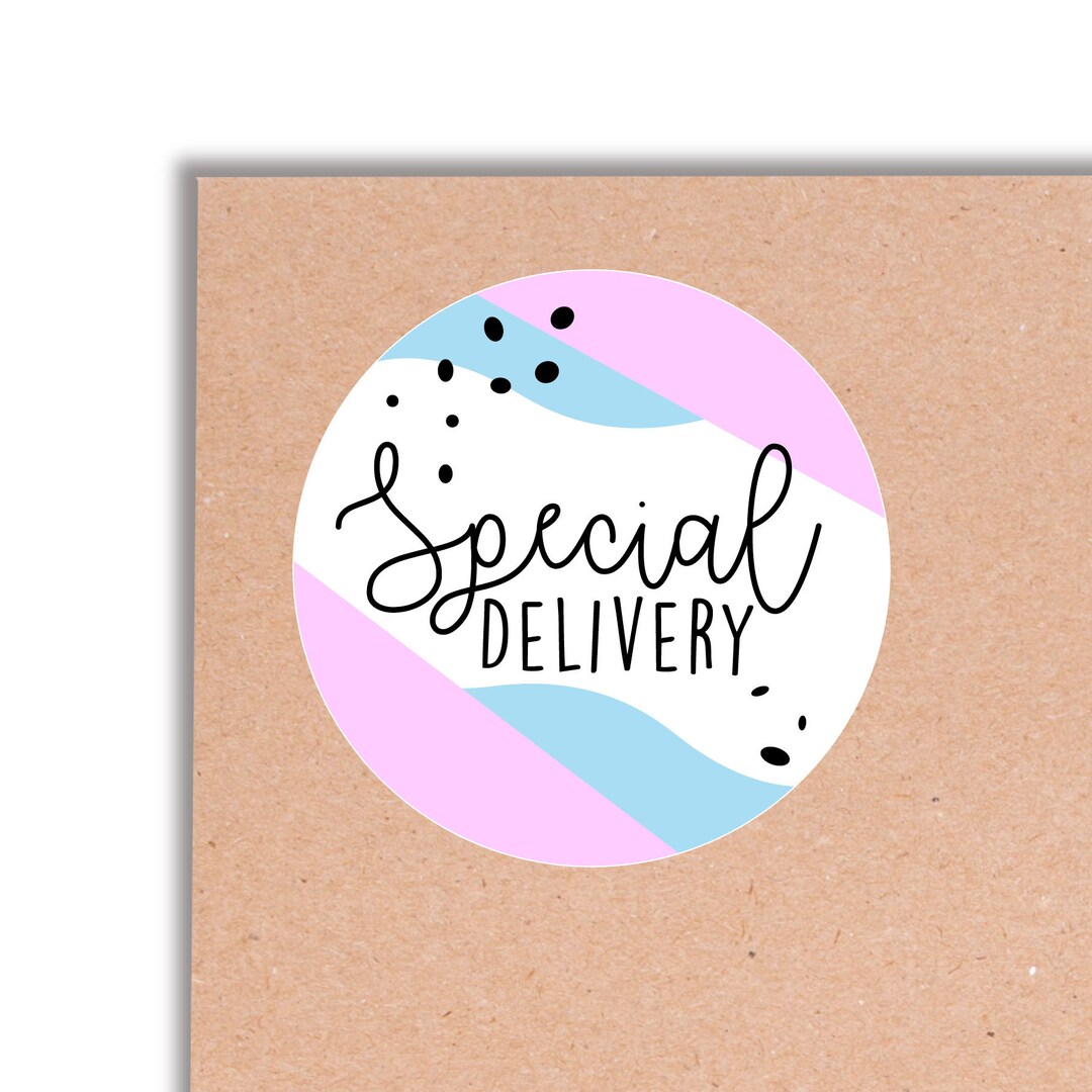 Special Delivery Sticker, Fun Packaging Labels, Baby Shower Stickers ...