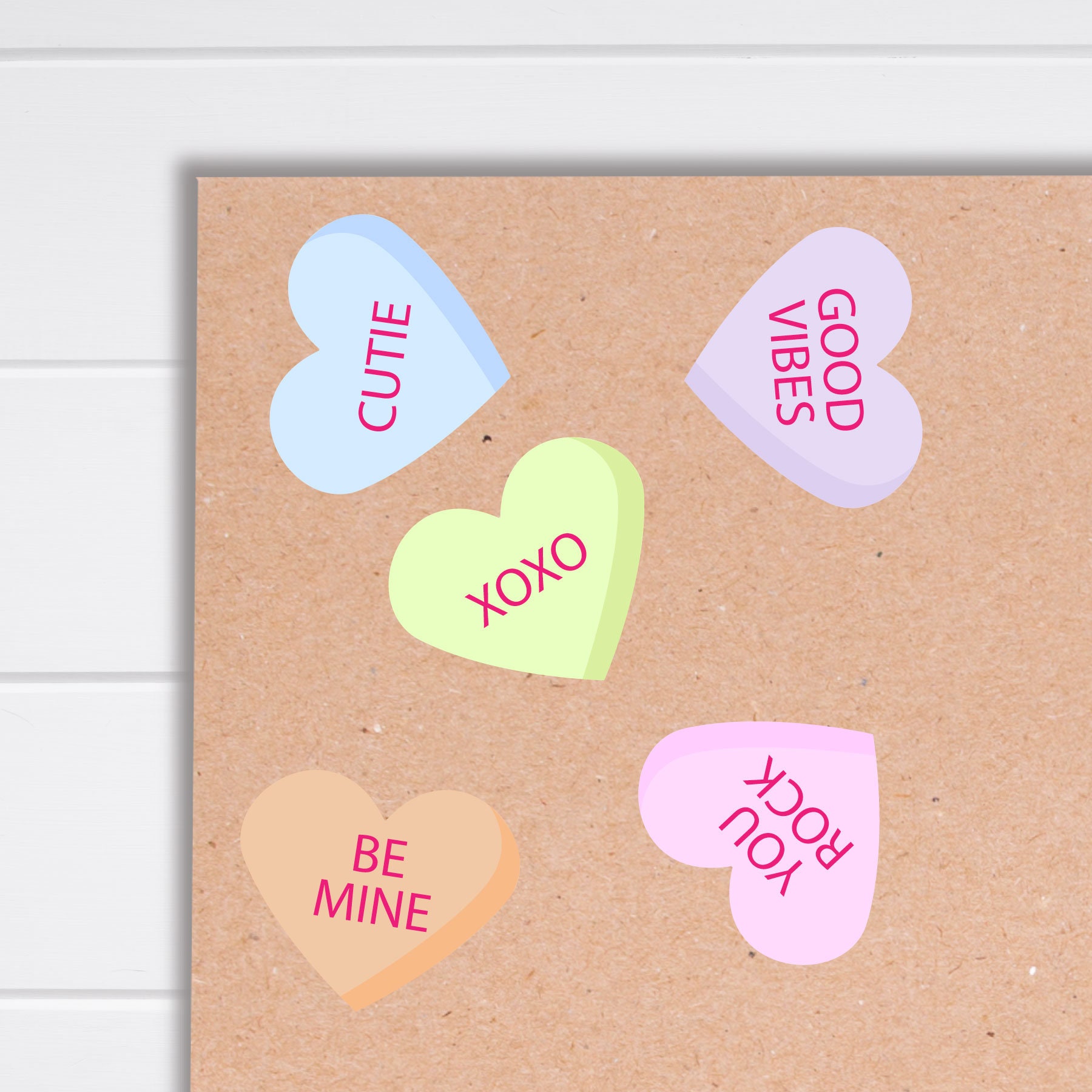 Classic Candy Heart Stickers, Fun Valentine Candy Heart Stickers, Candy ...