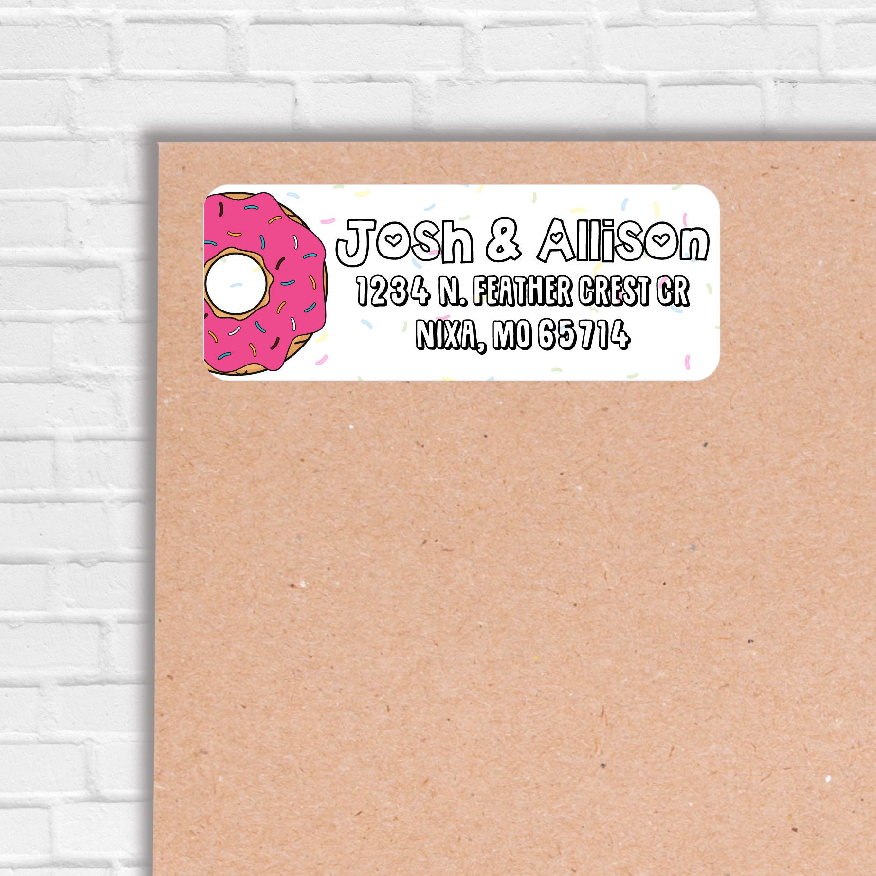 Fun Donut Address Return Label, Donut Party Address Labels for ...