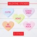 Classic Candy Heart Stickers, Fun Valentine Candy Heart Stickers, Candy ...