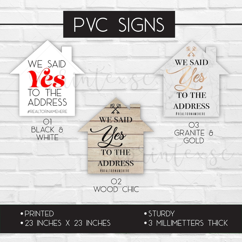 We Said Yes to the Address Realtor Sign, House Shaped We Said Yes to ...