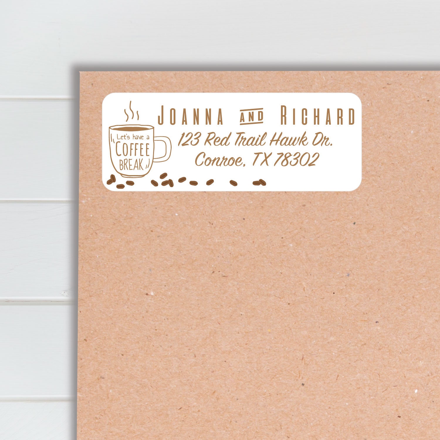 Warm Coffee Return Address Labels, Coffee Bean Address Labels, Coffee ...