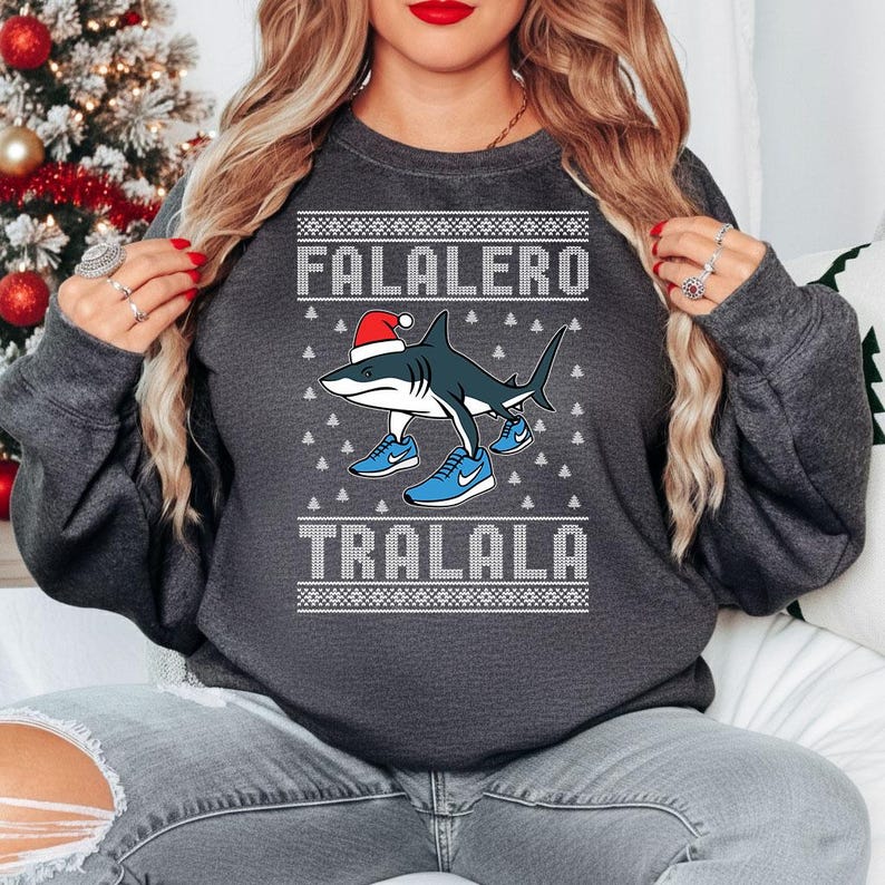 Suéter navideño italiano divertido de Falalero Tralala, suéter navideño ...