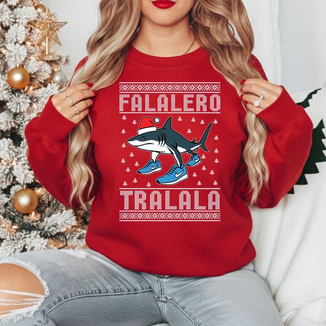 Suéter navideño italiano divertido de Falalero Tralala, suéter navideño ...