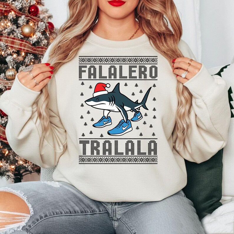 Suéter navideño italiano divertido de Falalero Tralala, suéter navideño ...