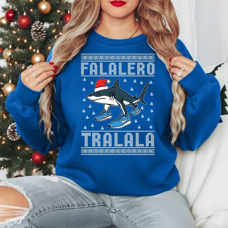 Suéter navideño italiano divertido de Falalero Tralala, suéter navideño ...