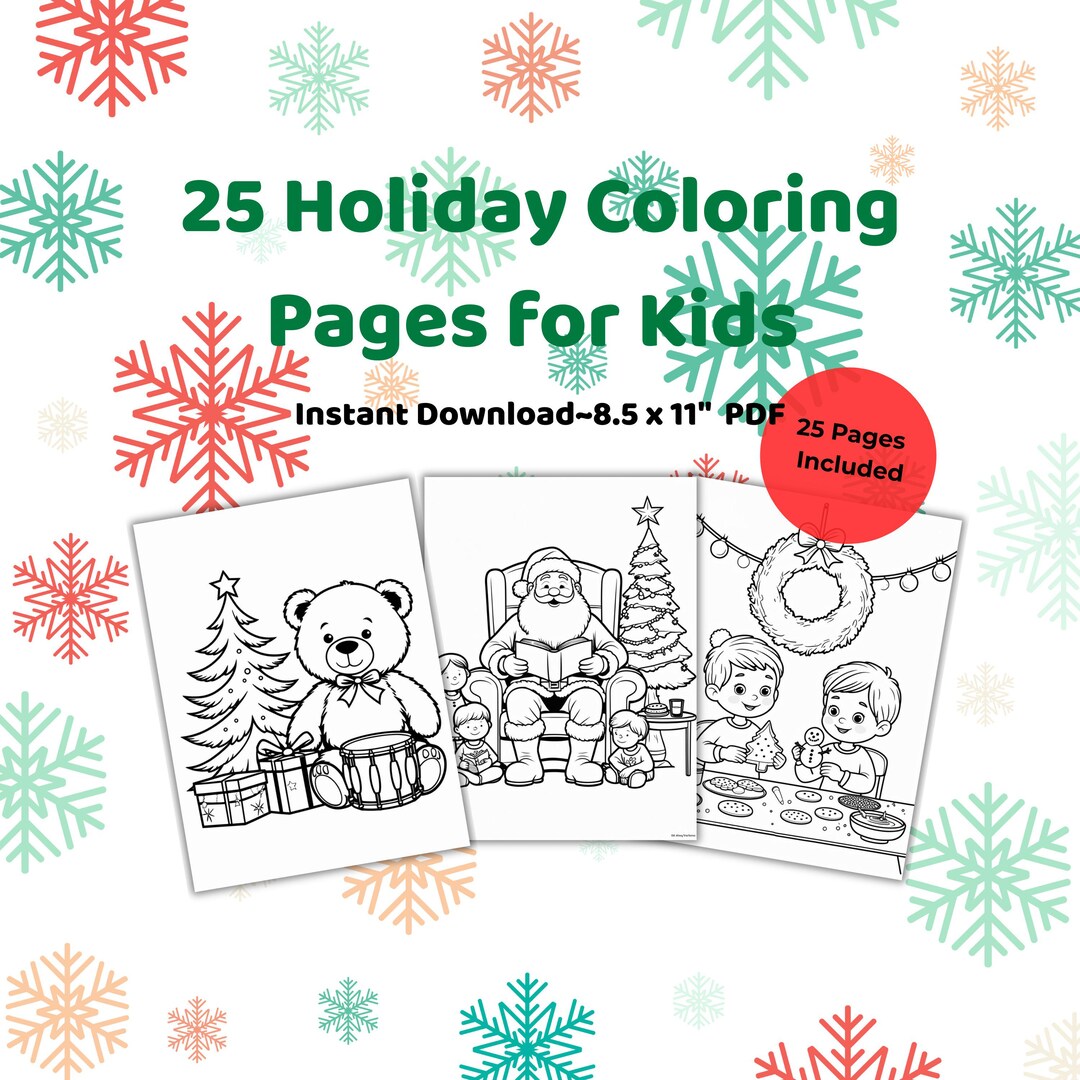 25 Holiday Coloring Pages for Kids | Christmas & Thanksgiving ...