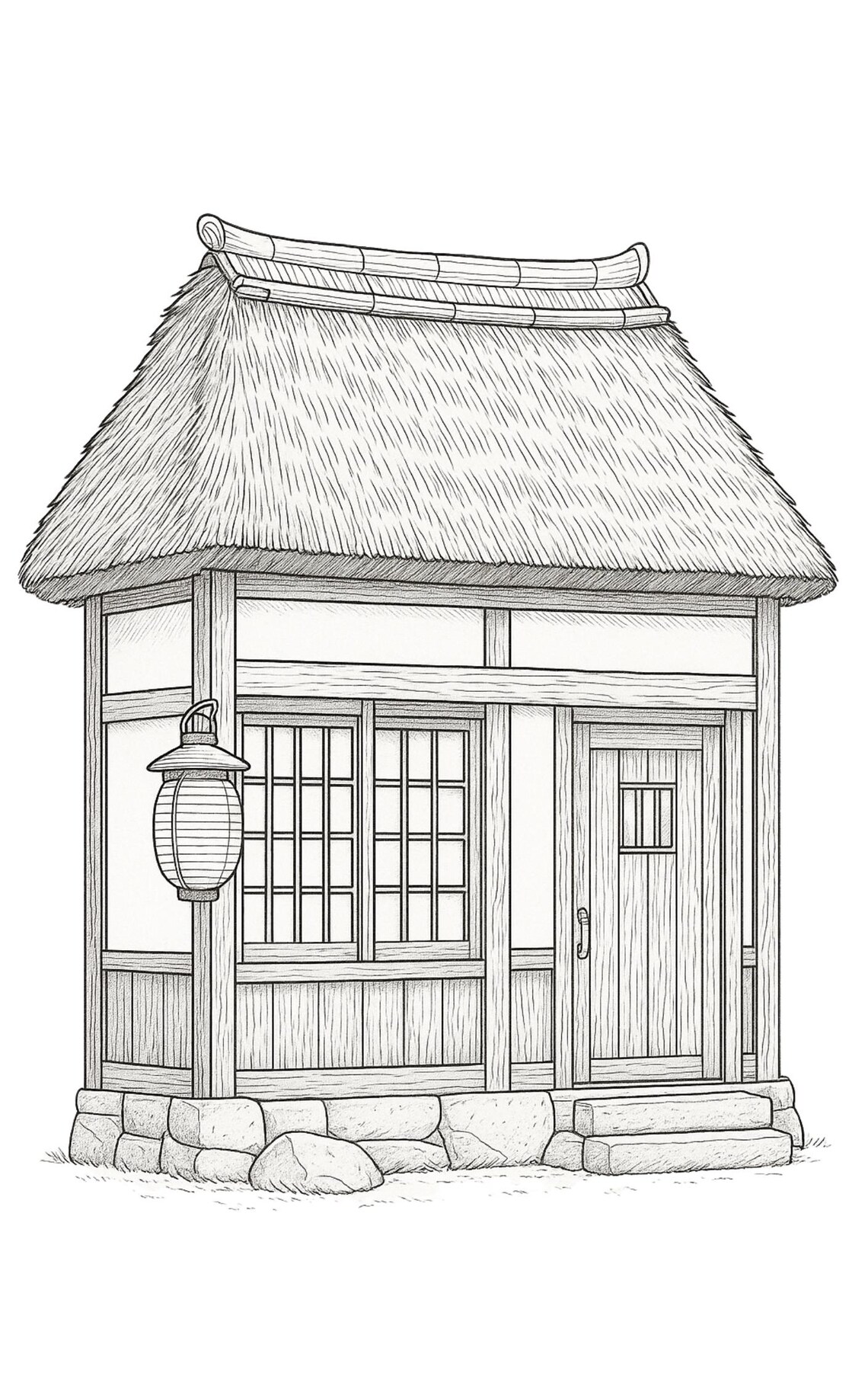 Japanese Buildings Coloring – Printable Art for Relaxation - Etsy