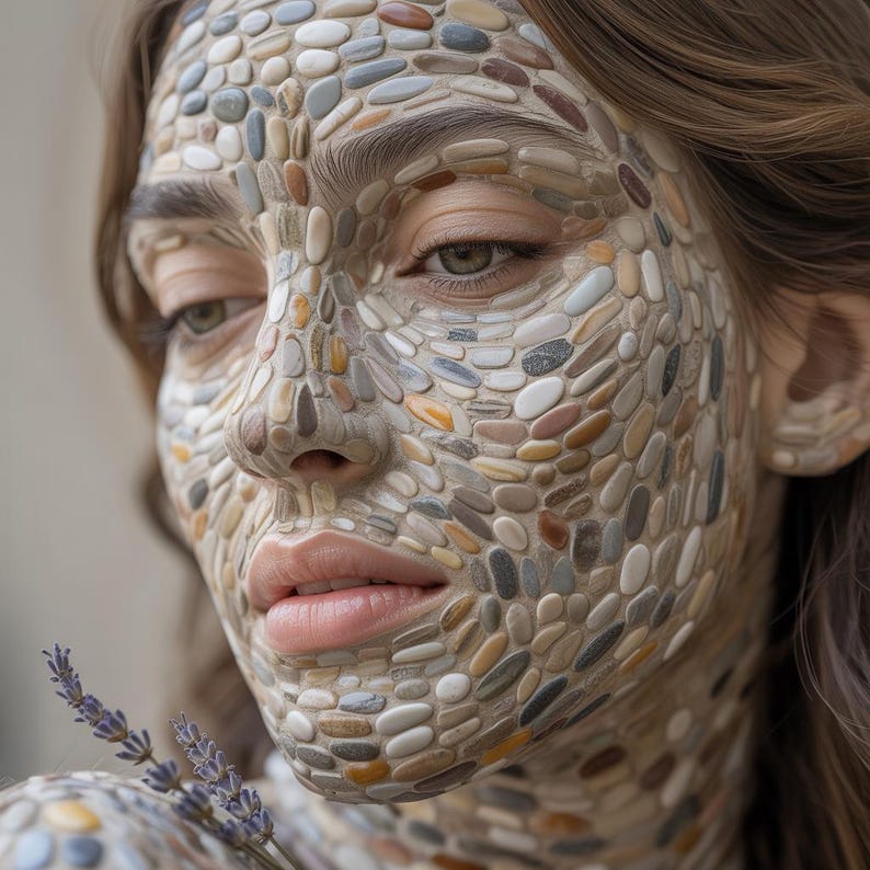 Mosaic, River Stone, Portrait, Art, Contemporary, Serene, Female ...