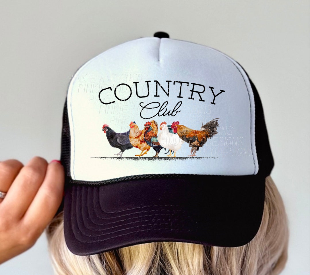 Country Club Chicken Resizable Hat PNG File, Digital Download for ...