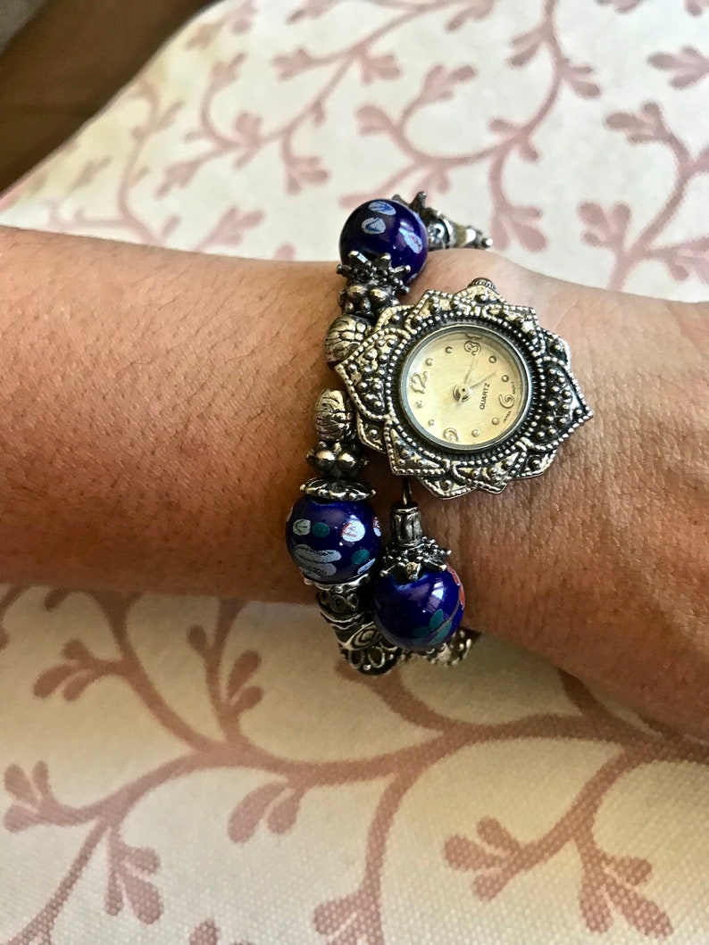 Vintage 90's "wrap AROUND Watch" One of a Kind - Beaded With Charms ...