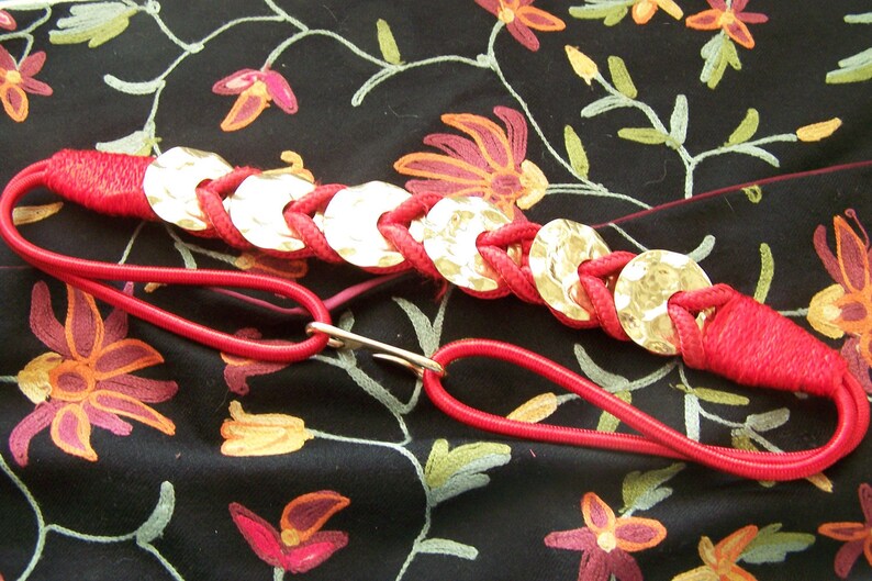 Vintage 80's corded RED Belt Fish Hook - Etsy