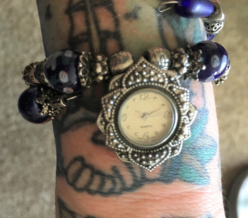 Vintage 90's "wrap AROUND Watch" One of a Kind - Beaded With Charms ...