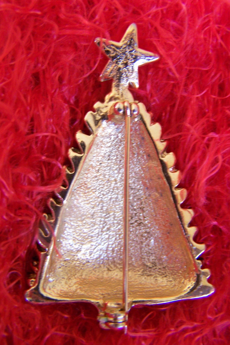 Vintage 80's pine CHRISTMAS Tree Gold Toned - Etsy