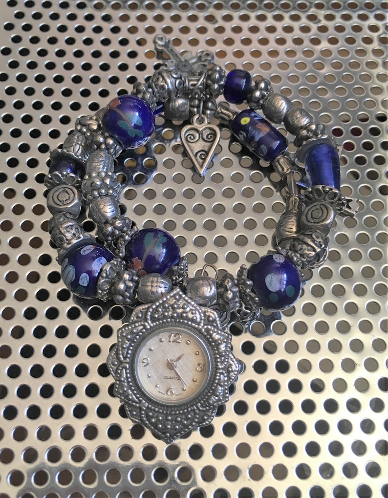 Vintage 90's "wrap AROUND Watch" One of a Kind - Beaded With Charms ...