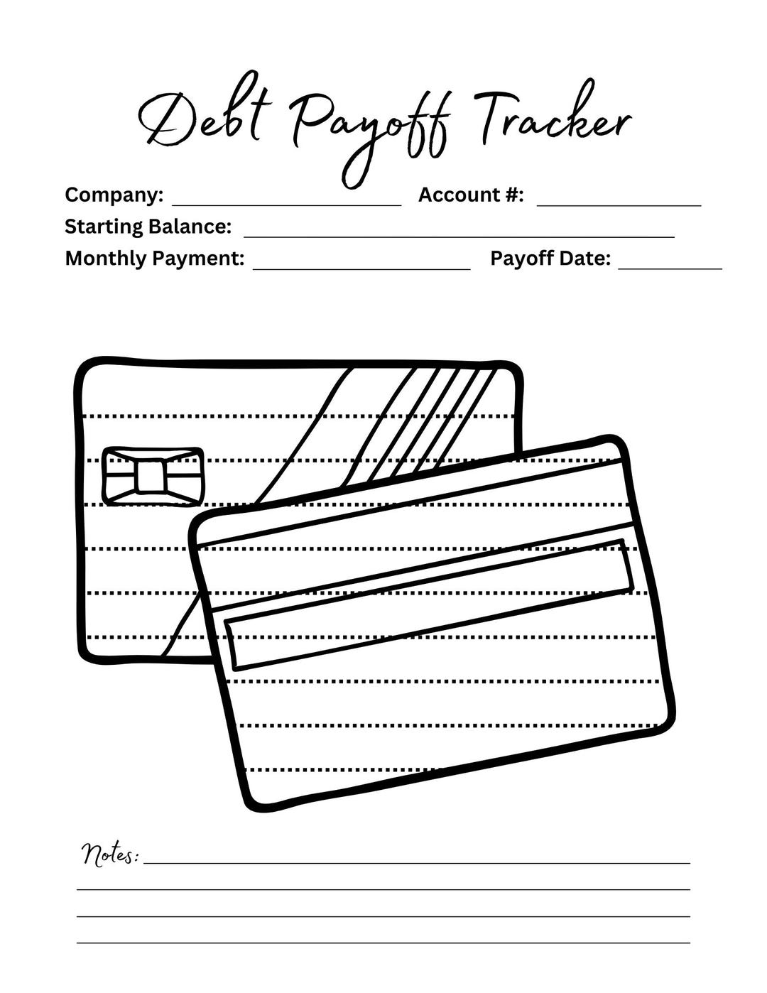 Debt Payoff Tracker, Color-in, Perecentage, Short Term Debt, Pay Over ...