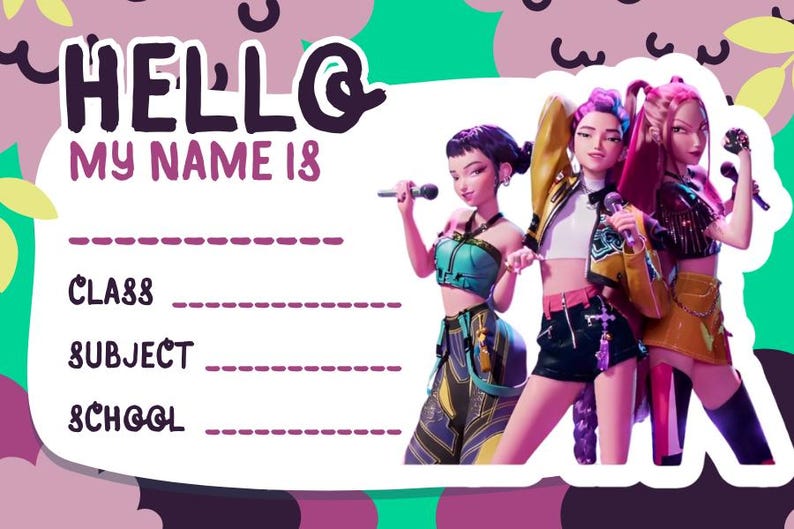 K-pop Demon Hunters Stickers – Back to School Labels (digital Download ...