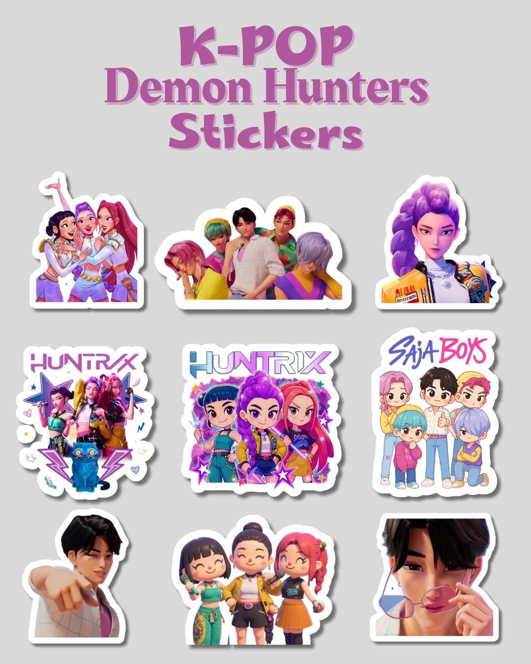 Kpop Demon Hunters PNG Sticker Bundle | Saja Boys Clipart (digital ...