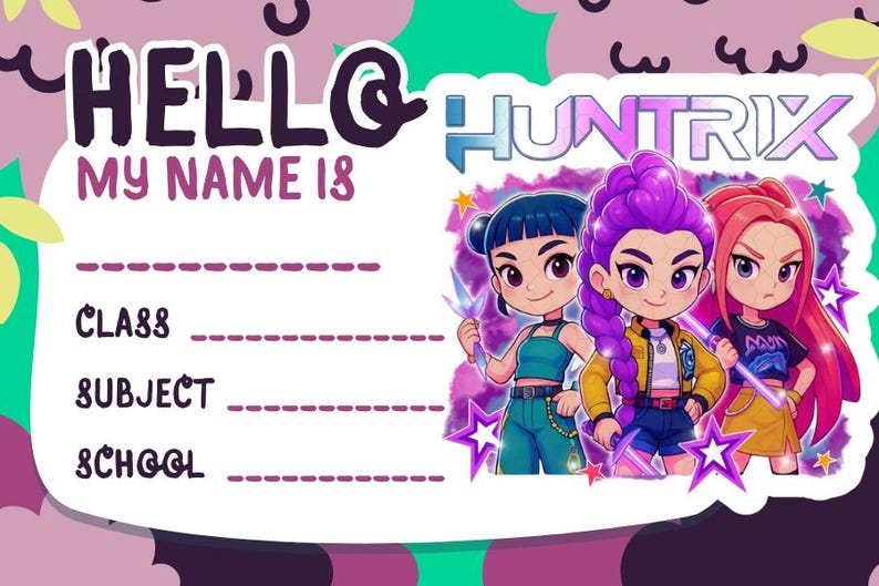 K-pop Demon Hunters Stickers – Back to School Labels (digital Download ...