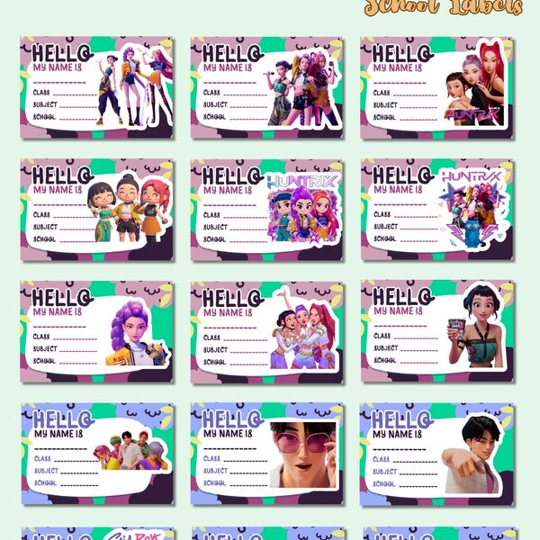 Etiquetas escolares kpop - Etsy España