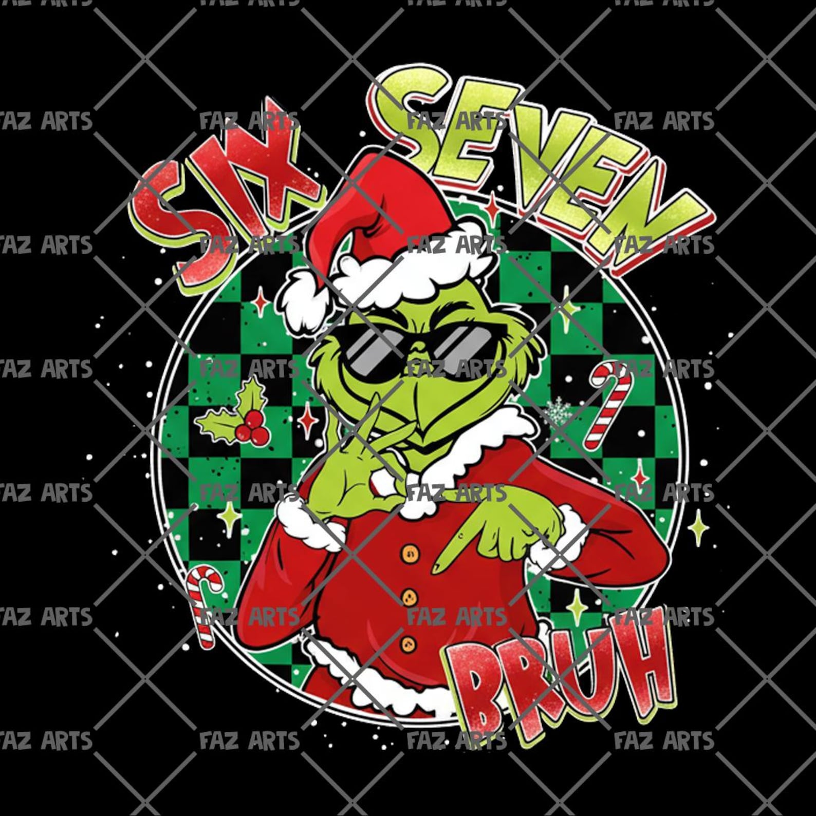 Six Seven Bruh Grinch Design - 67 Design - Christmas Design - PNG and ...