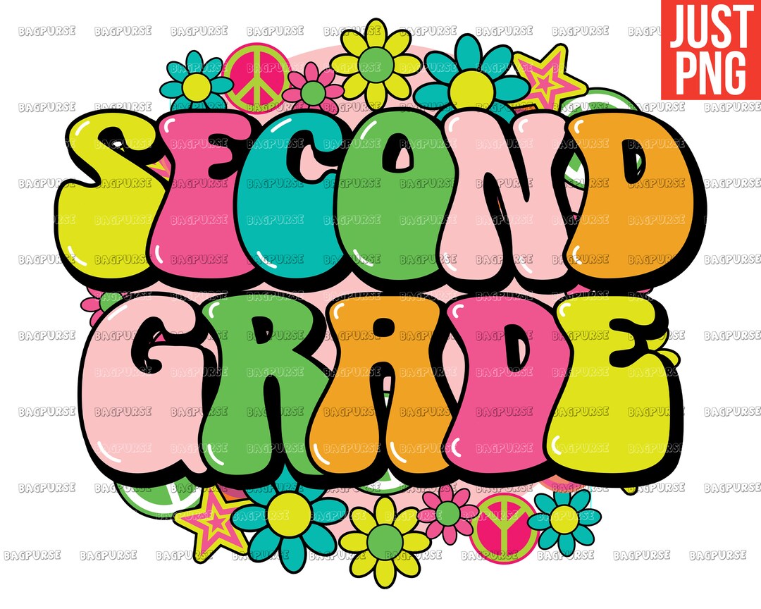 Second Grade PNG, 2nd Grade PNG, Flowers Summer School Colorful Girls ...