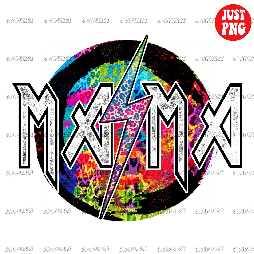 Mama Rock PNG, Mama Rock Sublimation, Mama Rock Lightning Bolt Colorful ...