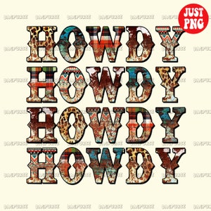 Howdy PNG, Howdy Sublimation Design, Retro Western Digital Download ...