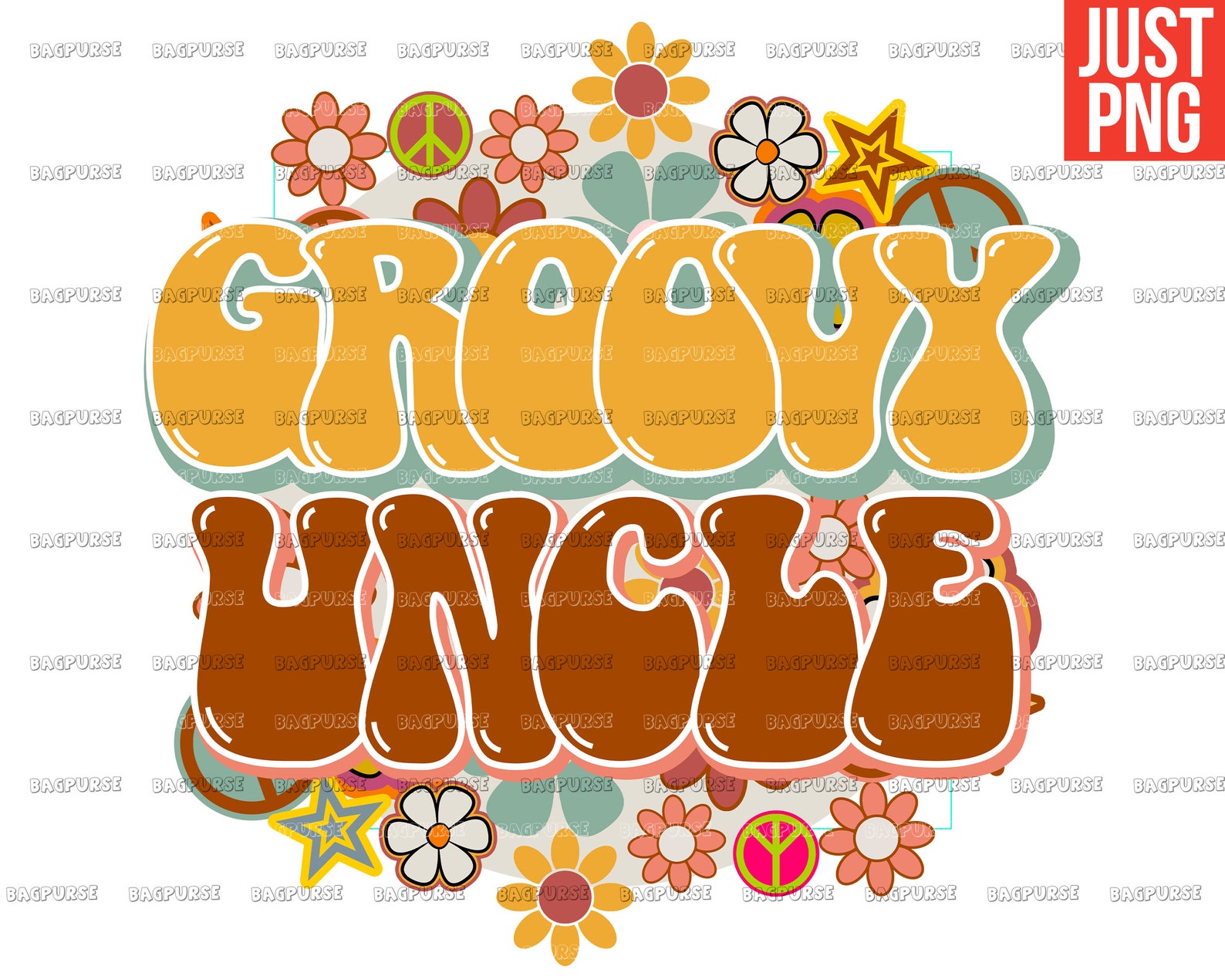 Groovy Uncle PNG Retro Uncle PNG 70s Designs Retro Design - Etsy